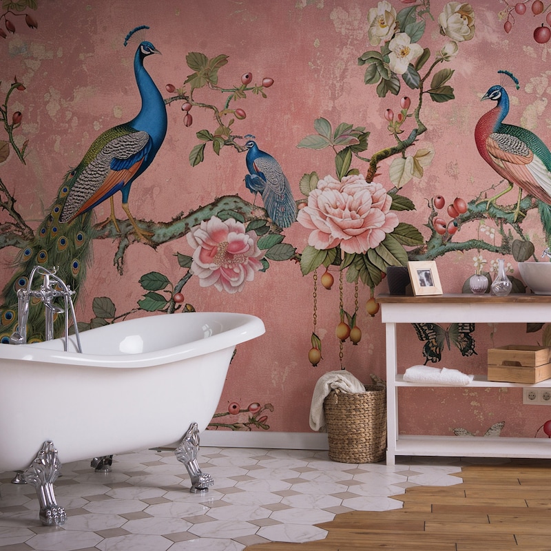 Peacock Wall Mural - Etsy