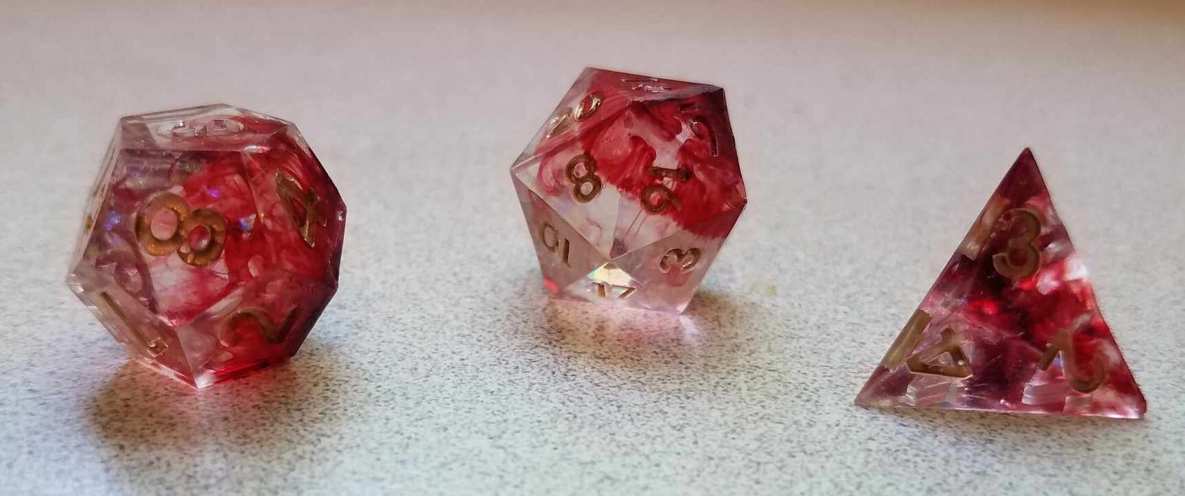Full Set of 7 DND Dice Red Cosmic Galaxy Magical Swirled Dice. Gorgeous ...