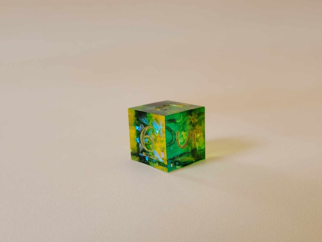 Full Set of 7 DND Dice Green Cosmic Galaxy Magical Swirled Dice ...