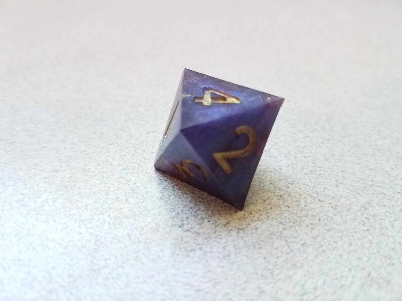Full Set of 7 Dark Blue and Red Dice Cosmic Galaxy Magical Swirled Dice ...