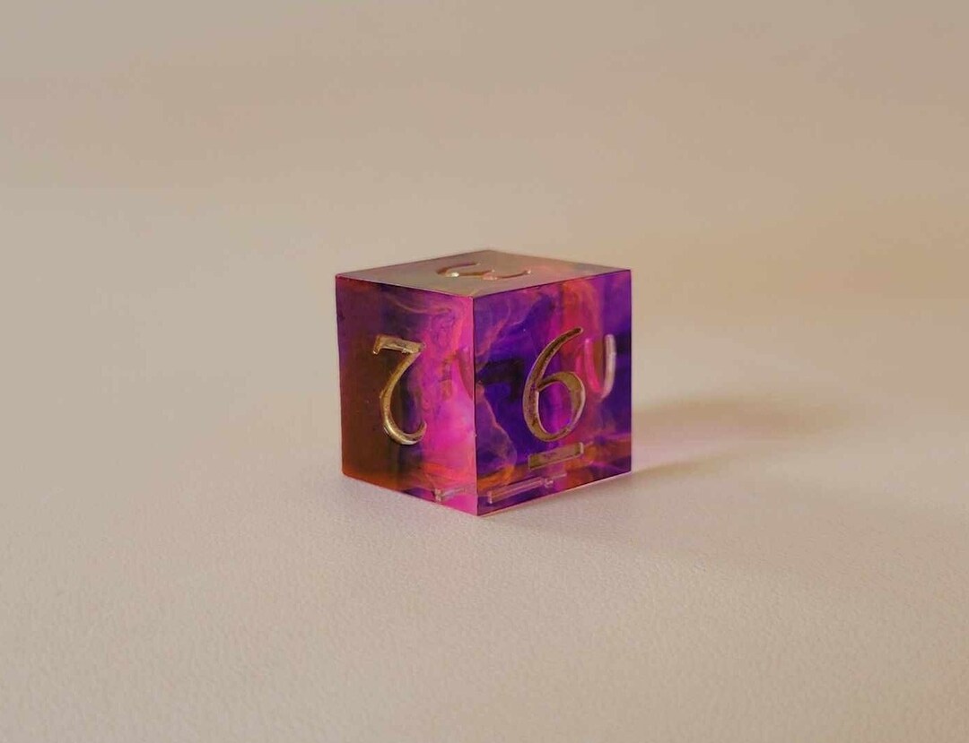 Full Set of 7 DND Dice Purple and Pink Cosmic Galaxy Magical Swirled ...