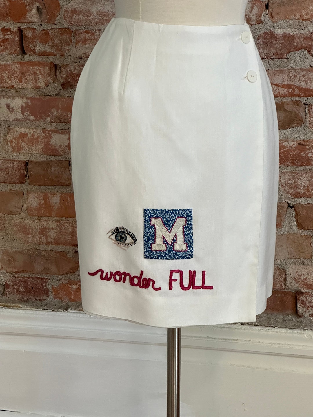 Hand Embroidered Linen Wrap Skirt - Etsy