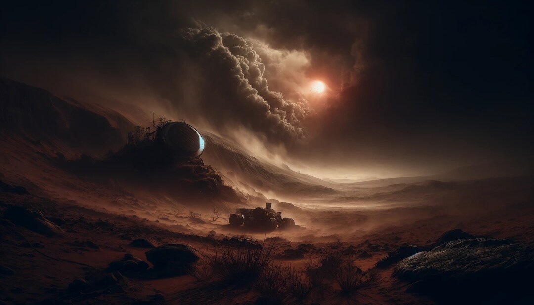 Desktop Wallpaper Red Desolation: Mars Dystopia - Etsy