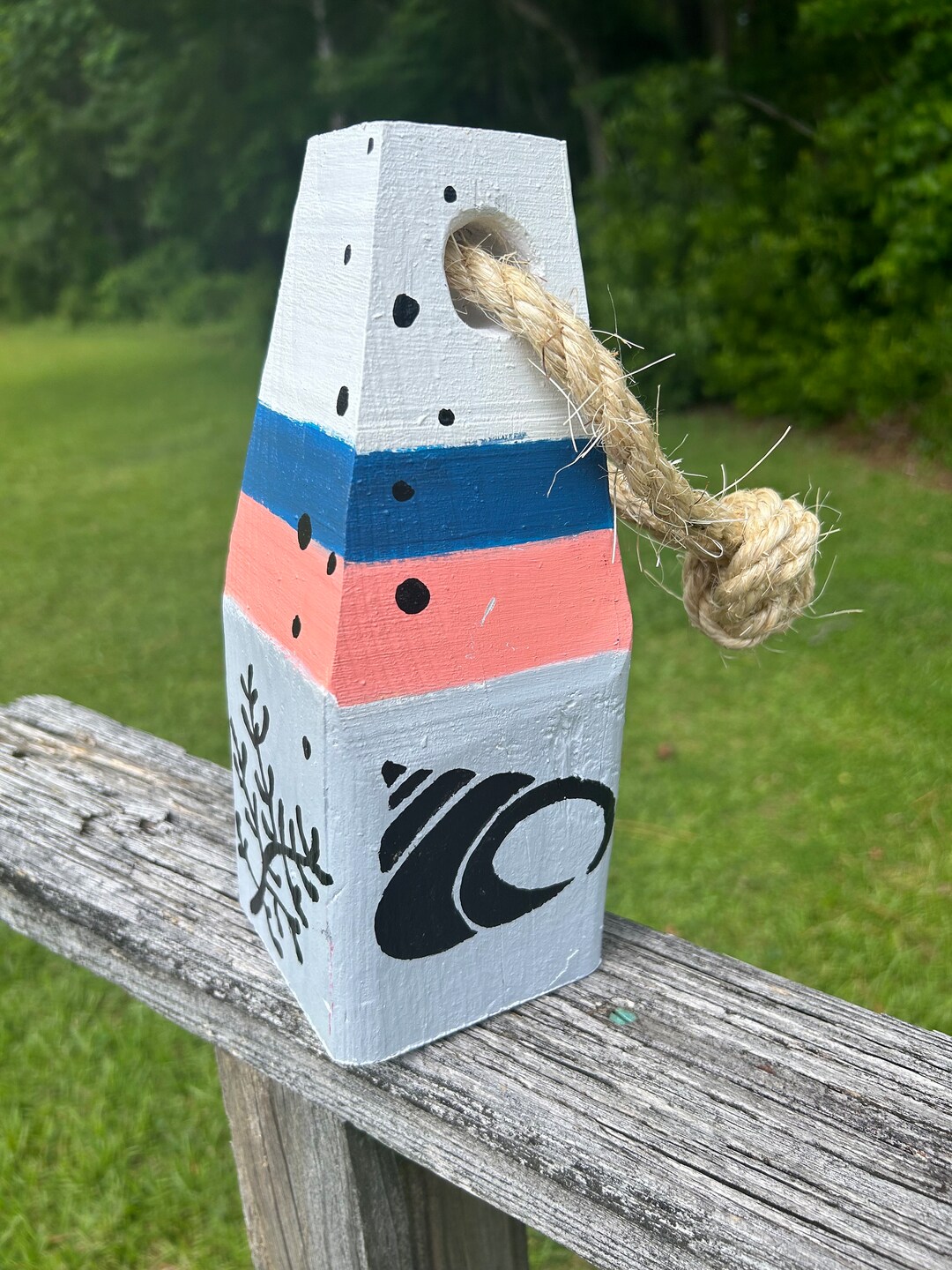 Buoy Gift Painted for Outdoor or Indoor Decor Poolside Decor Shell and ...