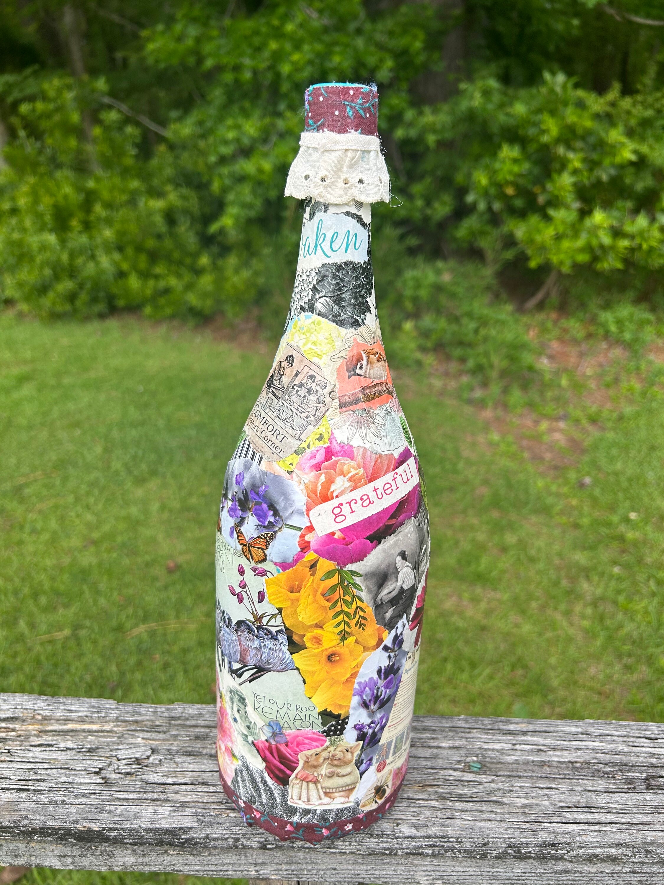 Unique Wine Bottle Junk Journal Gift Wine Bottle for Friend - Etsy