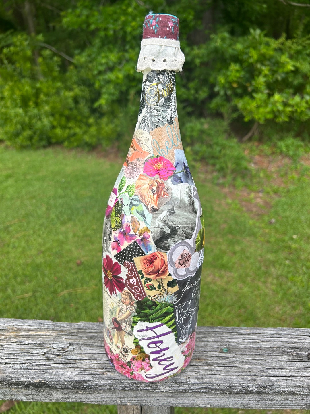Unique Wine Bottle Junk Journal Gift Wine Bottle for Friend - Etsy