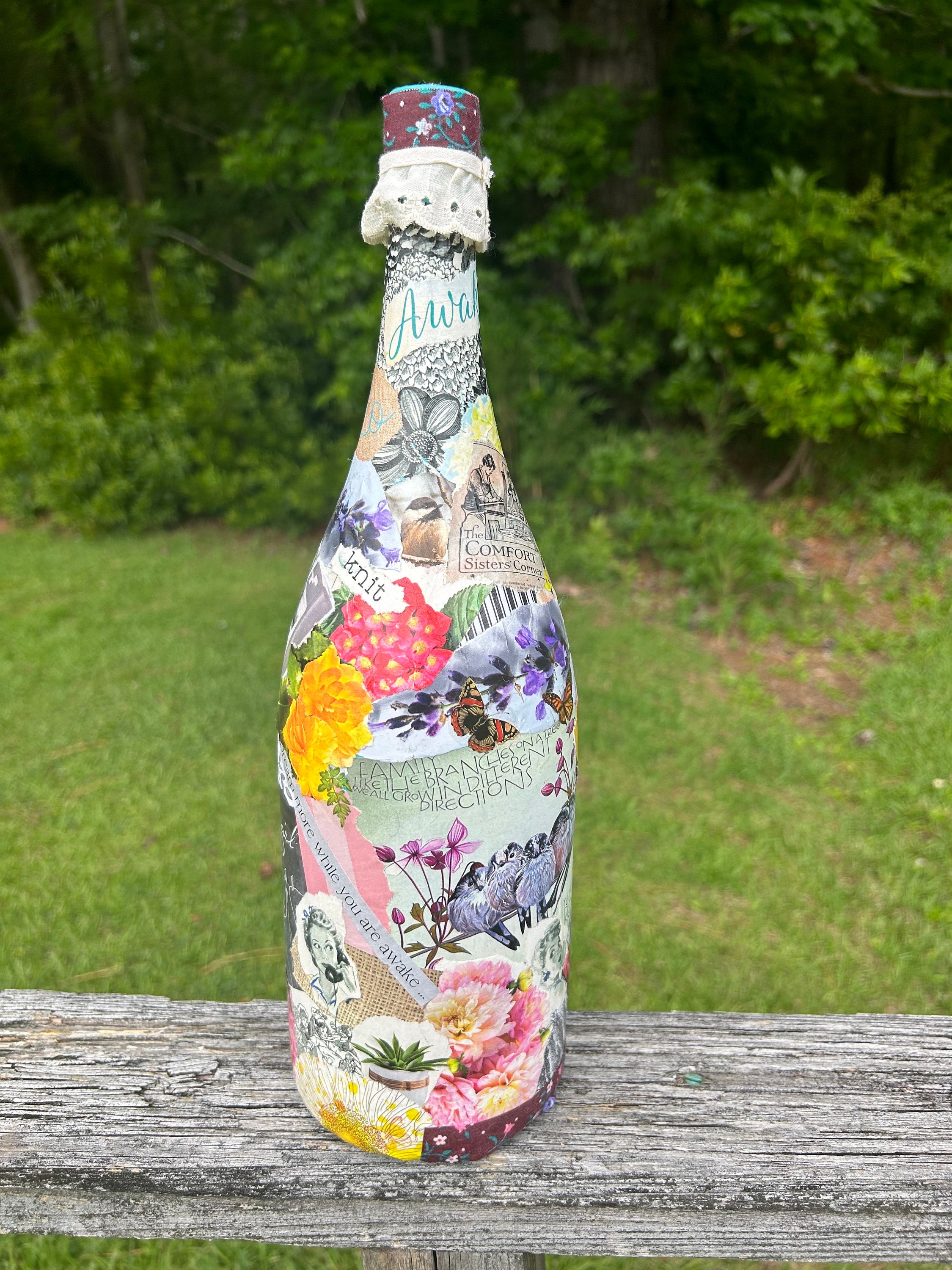Unique Wine Bottle Junk Journal Gift Wine Bottle for Friend - Etsy