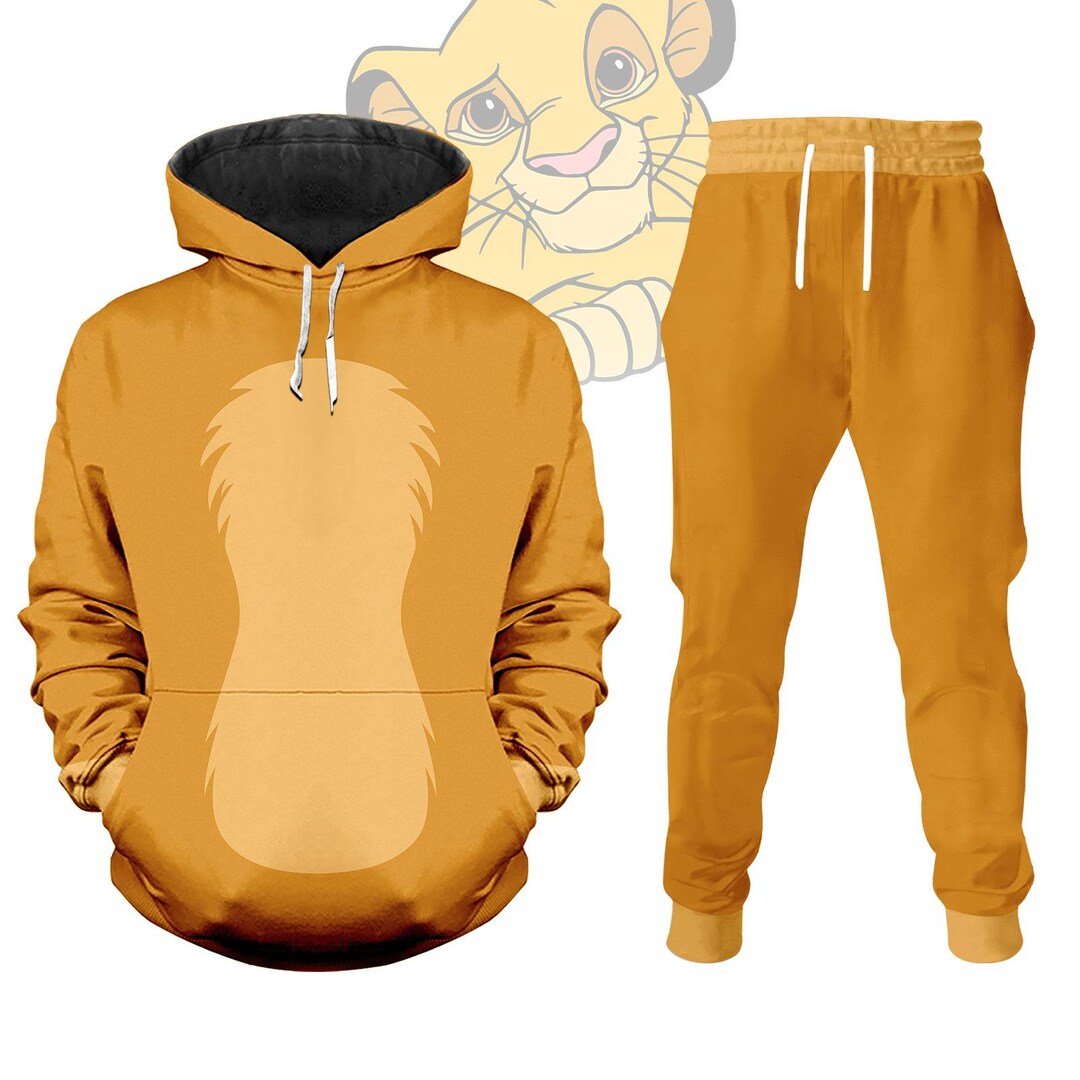 Simba Hoodie Jogger, Lion King Costume Outfit, Disney Simba Cosplay ...