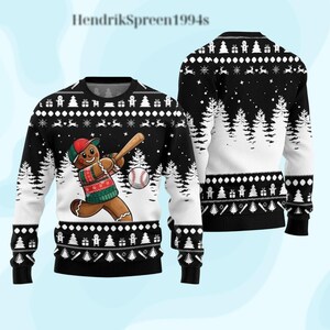 Christmas Sweater Baseball Gingerbread Man - Etsy