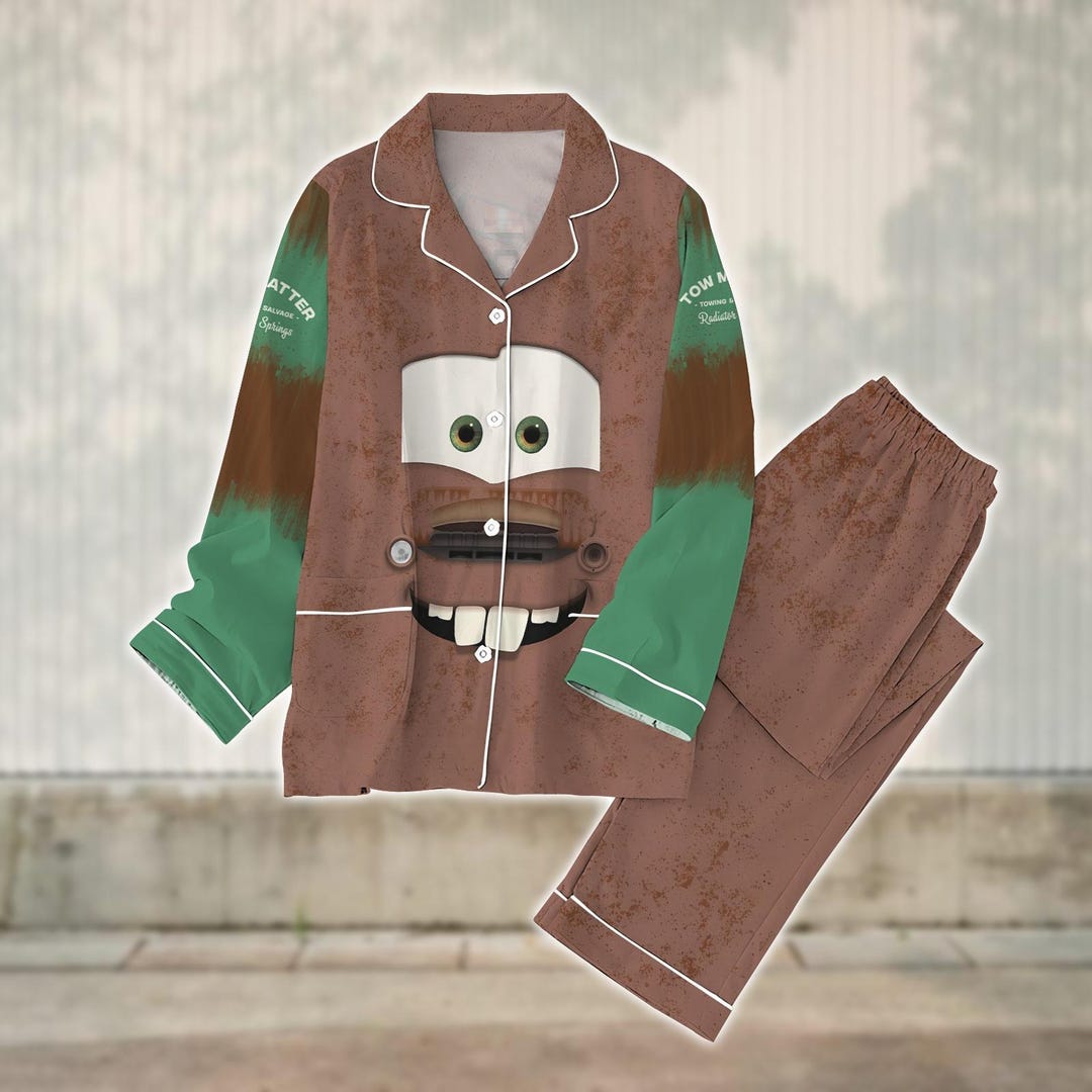 Mater Cars Pajama Set, Pixar Truck Costume Sleepwear, Funny Cartoon Pjs ...