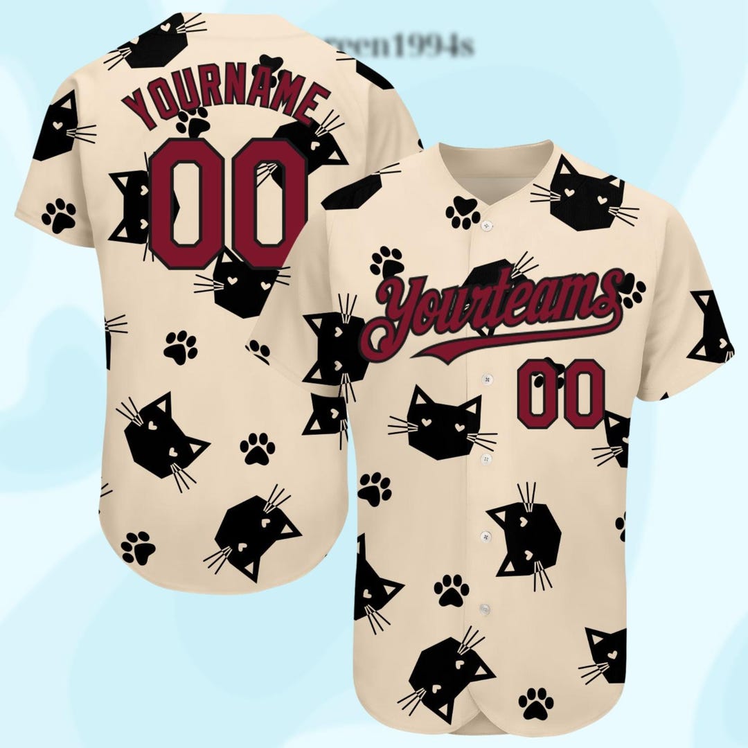 Black Cat Baseball Jersey Team, Cat Meme Shirt, Black Cat Lover ...