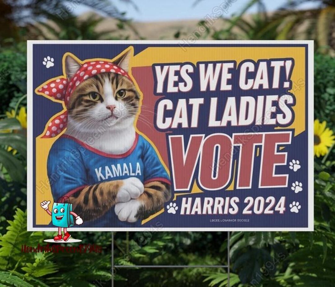 Cats for Kamala Yard Sign, Harris Walz Yard Sign, Vote for Harris Yard ...
