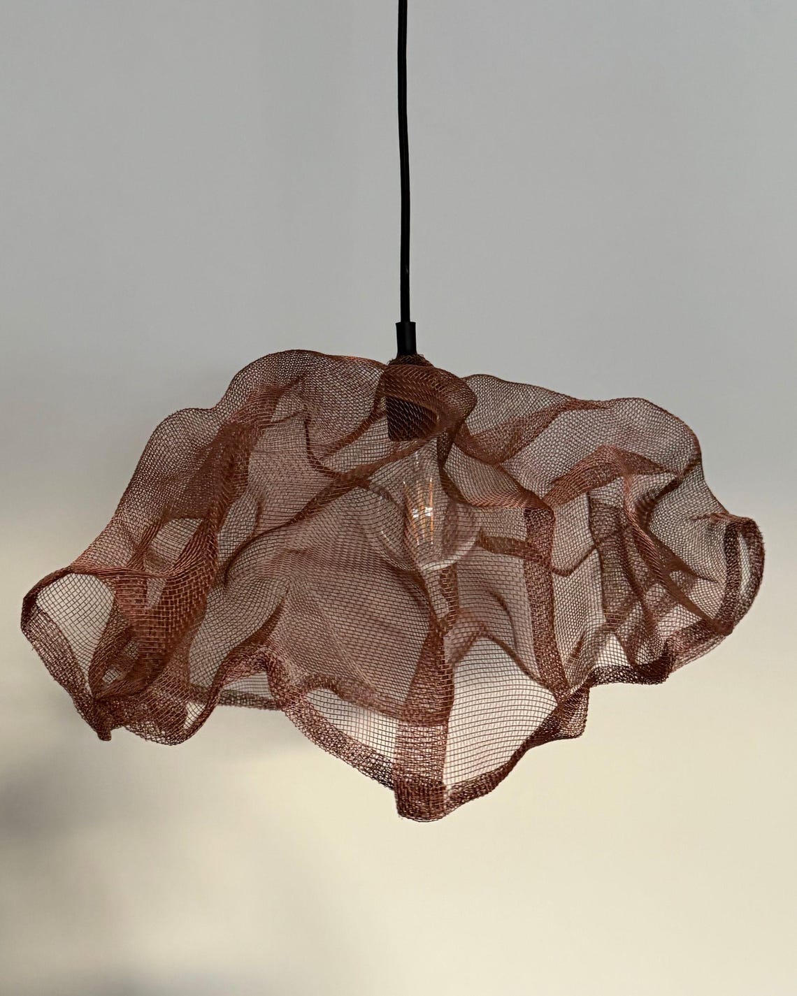Copper Pendant Light | Wire Mesh Lampshade | Modern Hanging Light ...