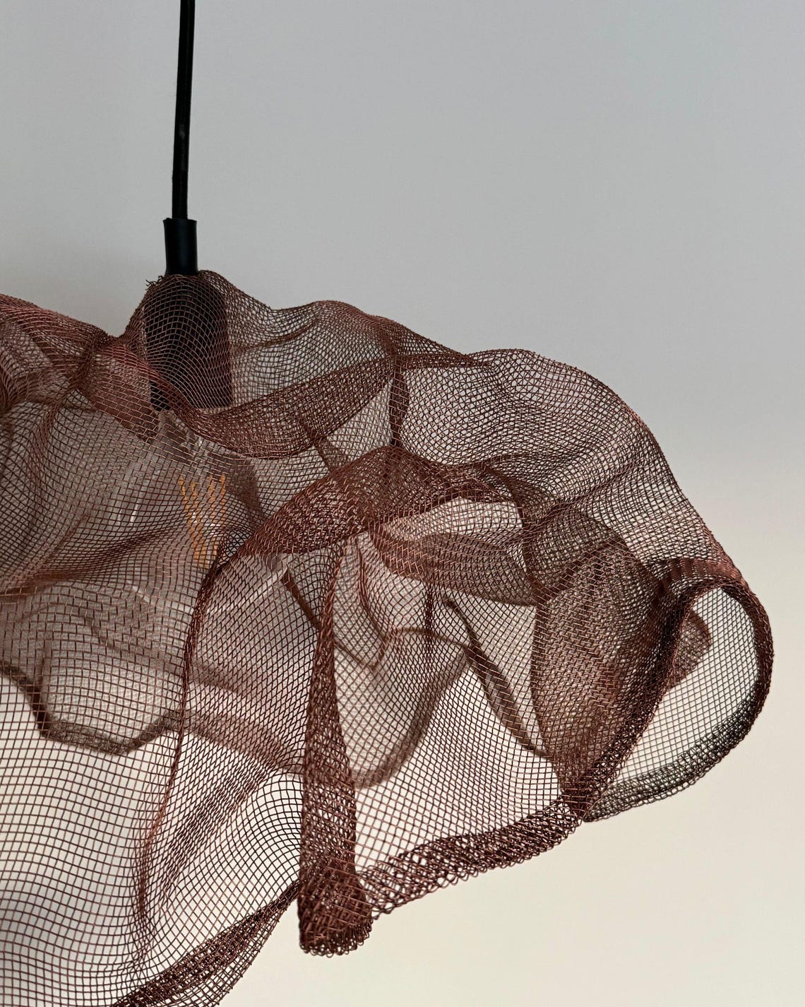 Copper Pendant Light | Wire Mesh Lampshade | Modern Hanging Light ...