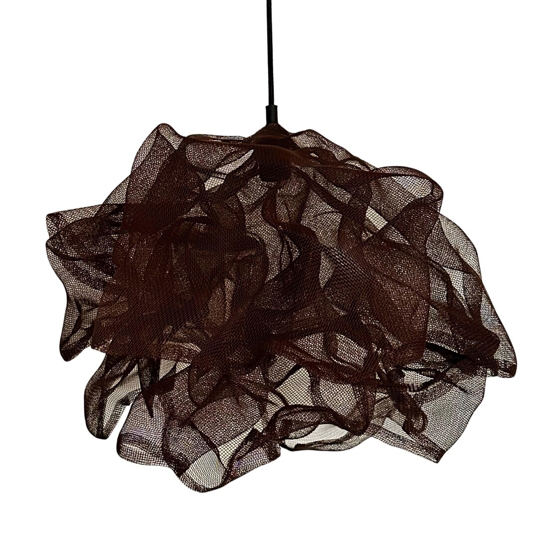 Brown Steel Pendant Light | Wire Mesh Lampshade | Hanging Lamp | Metal ...