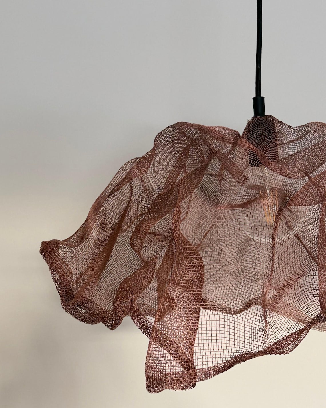 Copper Pendant Light | Wire Mesh Lampshade | Modern Hanging Light ...