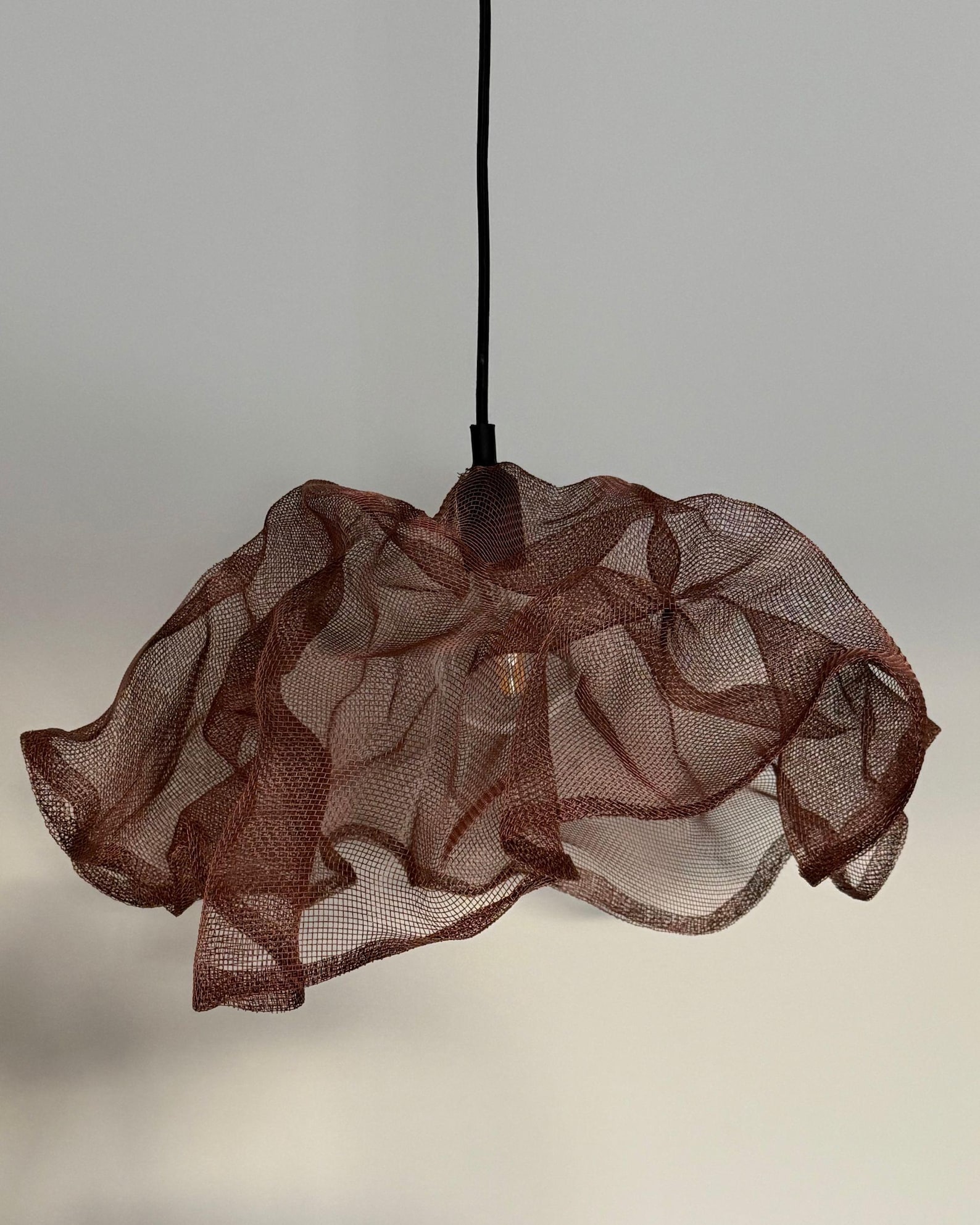 Copper Pendant Light | Wire Mesh Lampshade | Modern Hanging Light ...