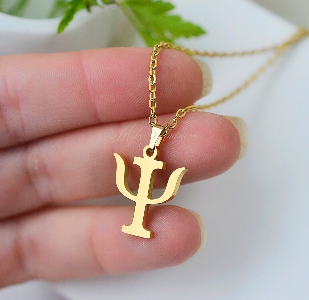 Psi Necklace, Psy, Sorority Necklace, Greek Alphabet, Psychology Symbol ...