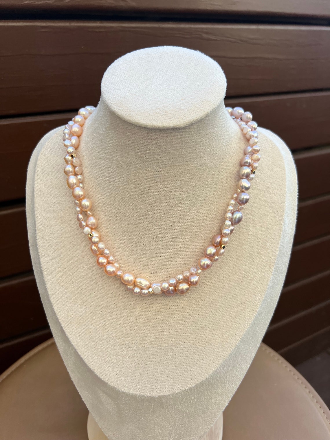 Freshwater Pearl Necklace Set Gradual Colour - Etsy