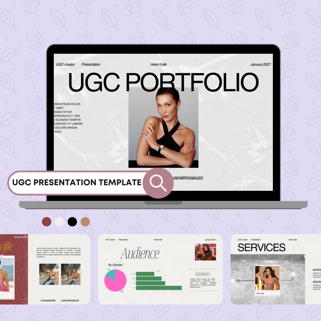 UGC Presentation Template / UGC Rate Card / Beginner Ugc Presentation ...