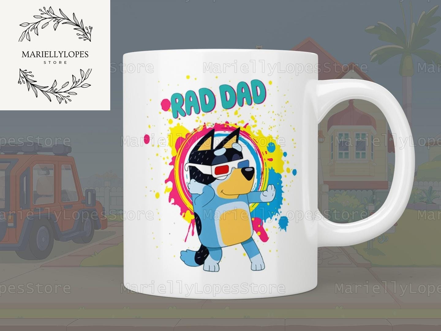 Bluey Rad Dad Mug, Rad Dad Bluey Funny Coffee Mug, Rad Dad Tea Mug ...