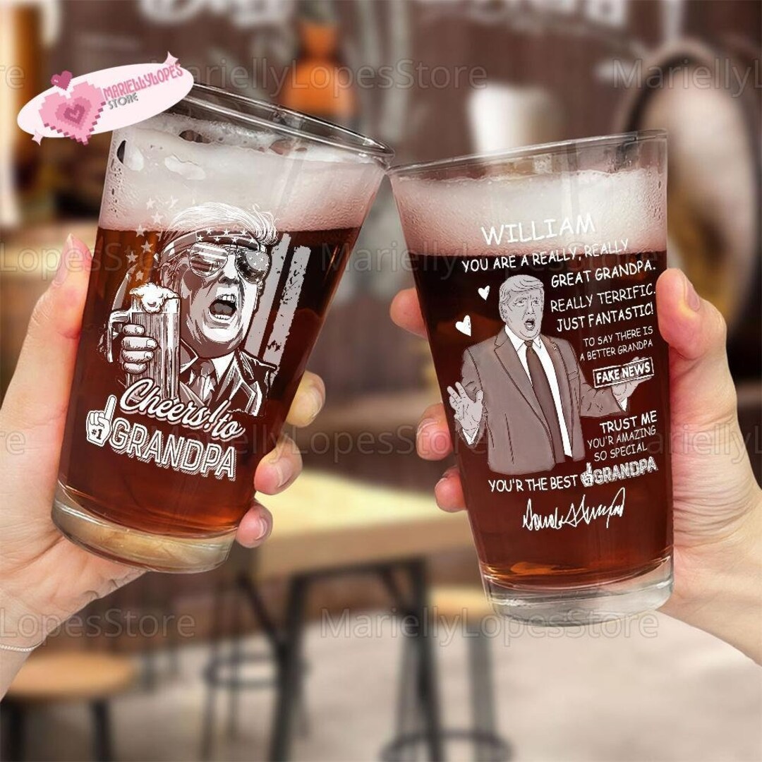 Custom Trump 2024 Beer Glass, Donald Trump Beer Cup, Trump Fight 2024 ...