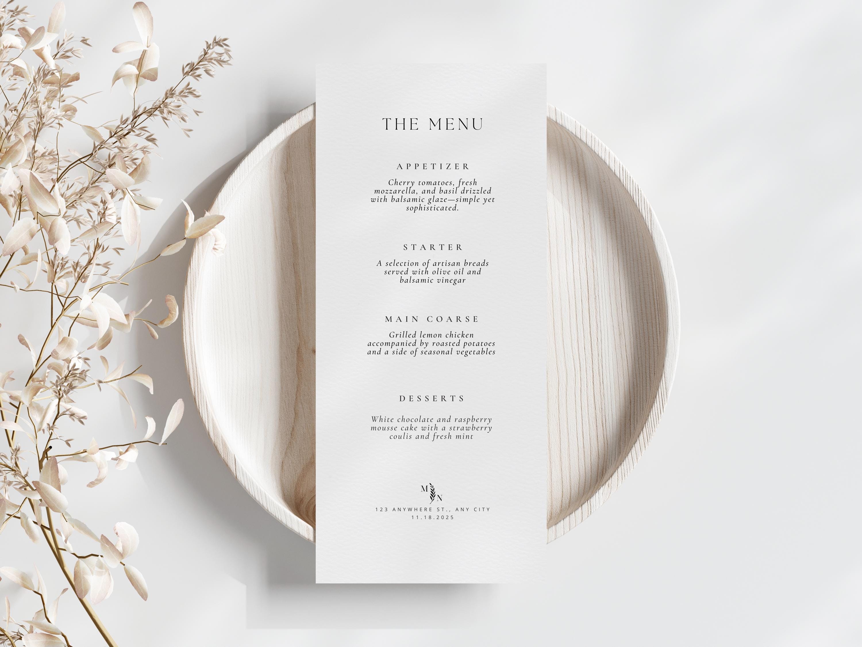 Minimalist Wedding Invitation Bundle, Minimal Invitation Template Set ...
