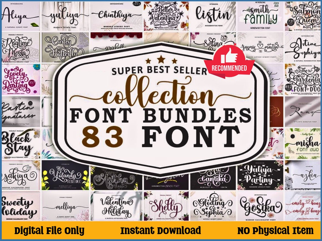 The Ultimate 83 Fonts - Font Bundle, Cricut, Canva Font, Script Font ...