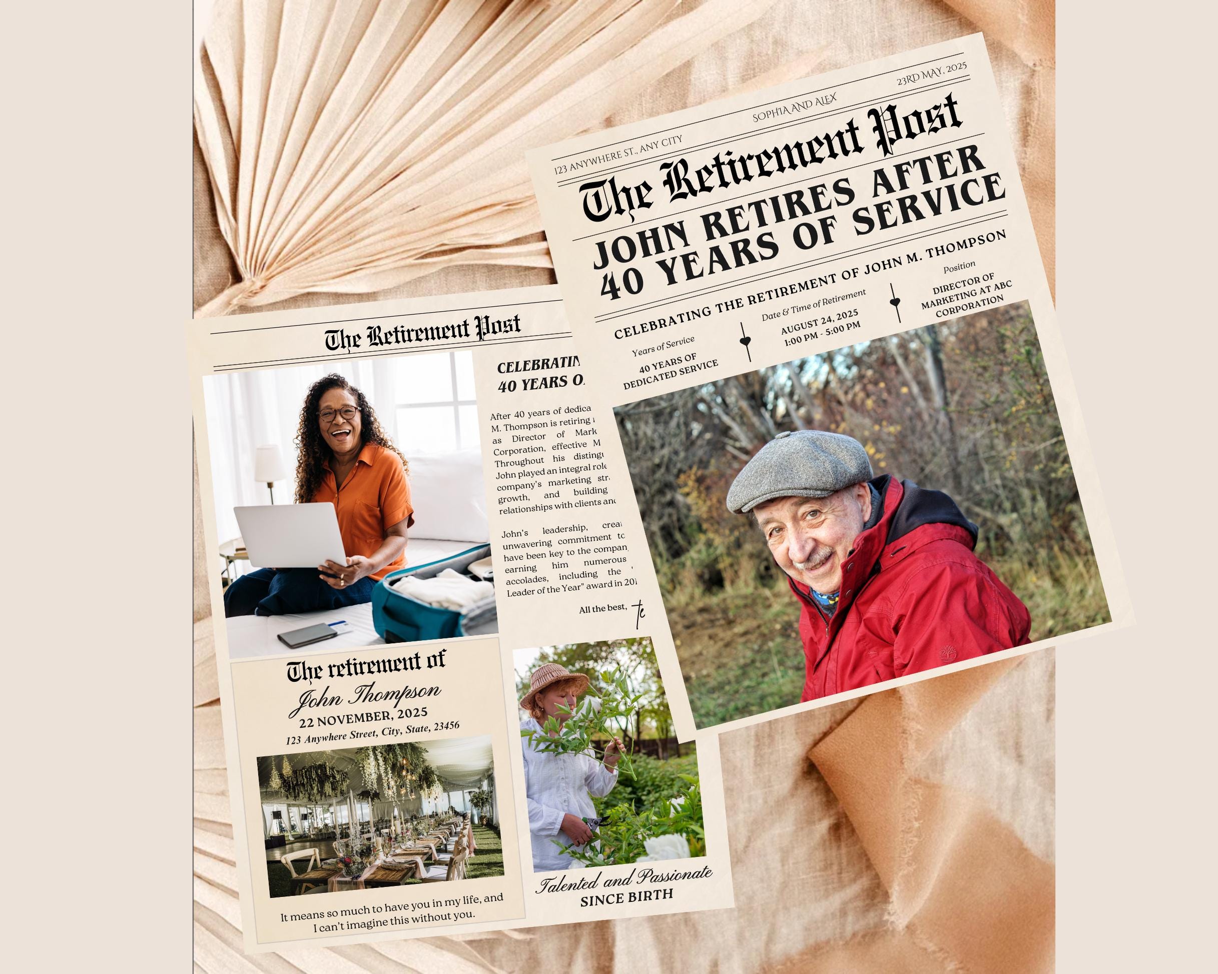 Retirement Newspaper | Work Anniversary Gift | Retirement Card Poster ...