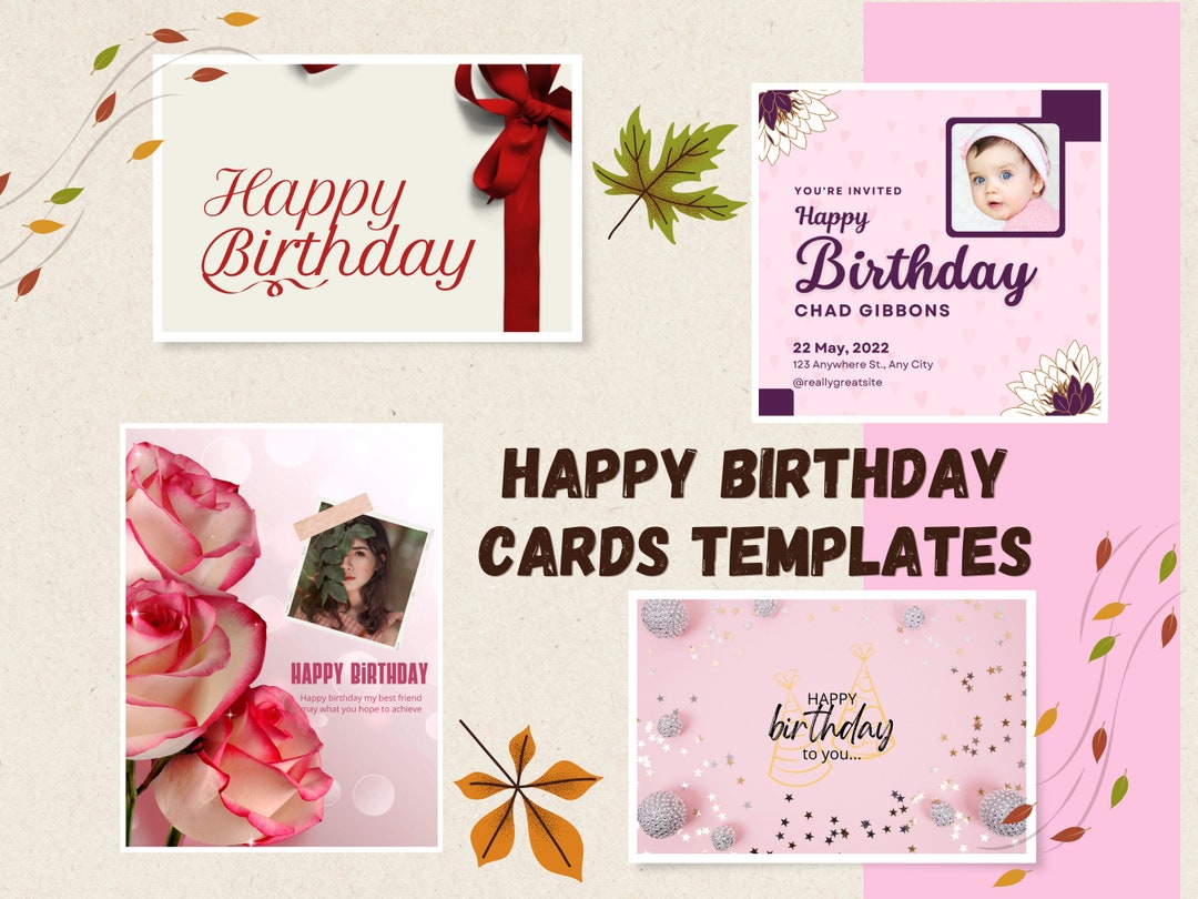 Happy Birthday Cards Template Printable Happy Birthday Cards Canva Card ...