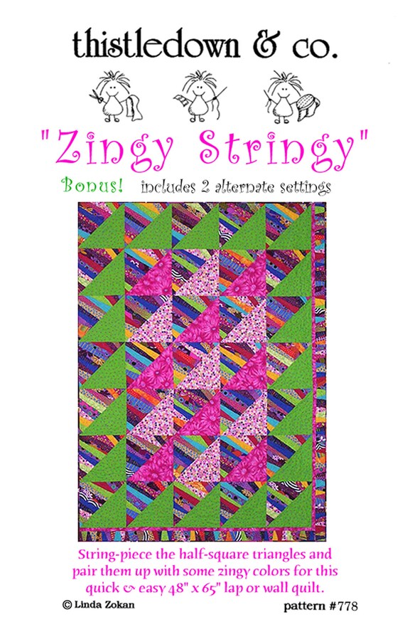 String Pieced Quilt Pattern Zingy Stringy - Etsy