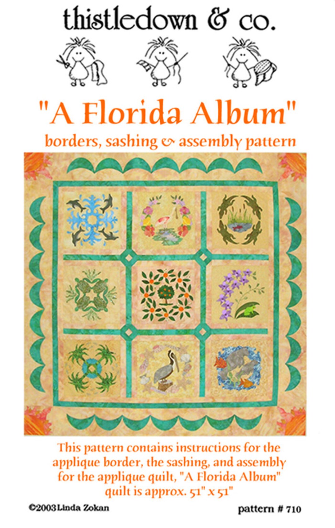 Florida Album Finishing Applique Quilt Pattern - Etsy
