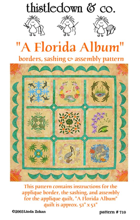 Florida Album Finishing Applique Quilt Pattern | Etsy