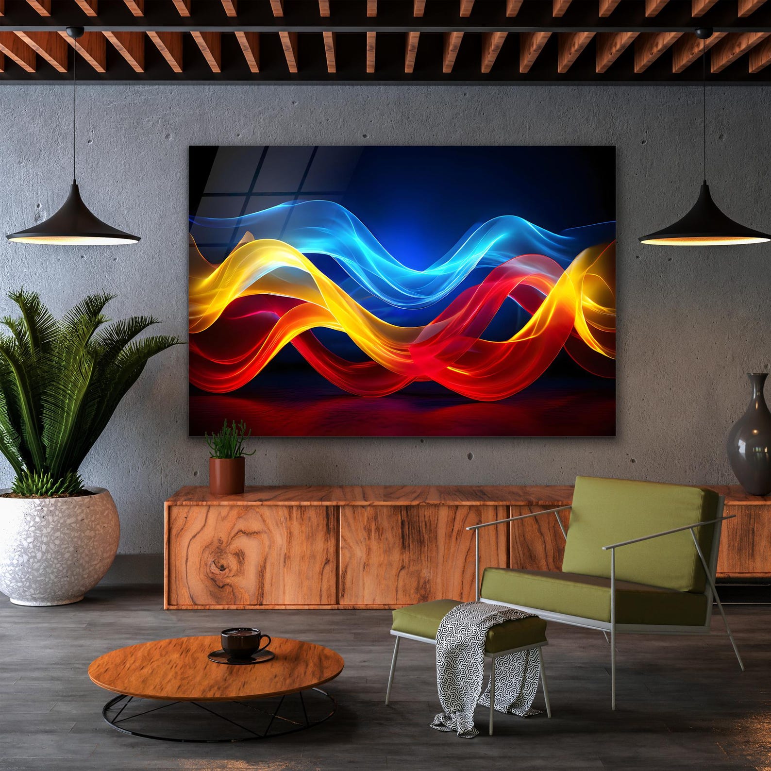 Abstract Glass Wall Art, Glass Wall Art, Glass Print, Wall Decoration ...