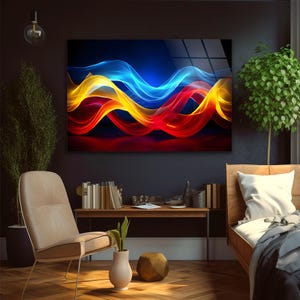 Abstract Glass Wall Art, Glass Wall Art, Glass Print, Wall Decoration ...