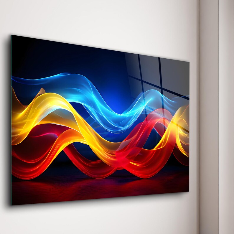 Abstract Glass Wall Art, Glass Wall Art, Glass Print, Wall Decoration ...