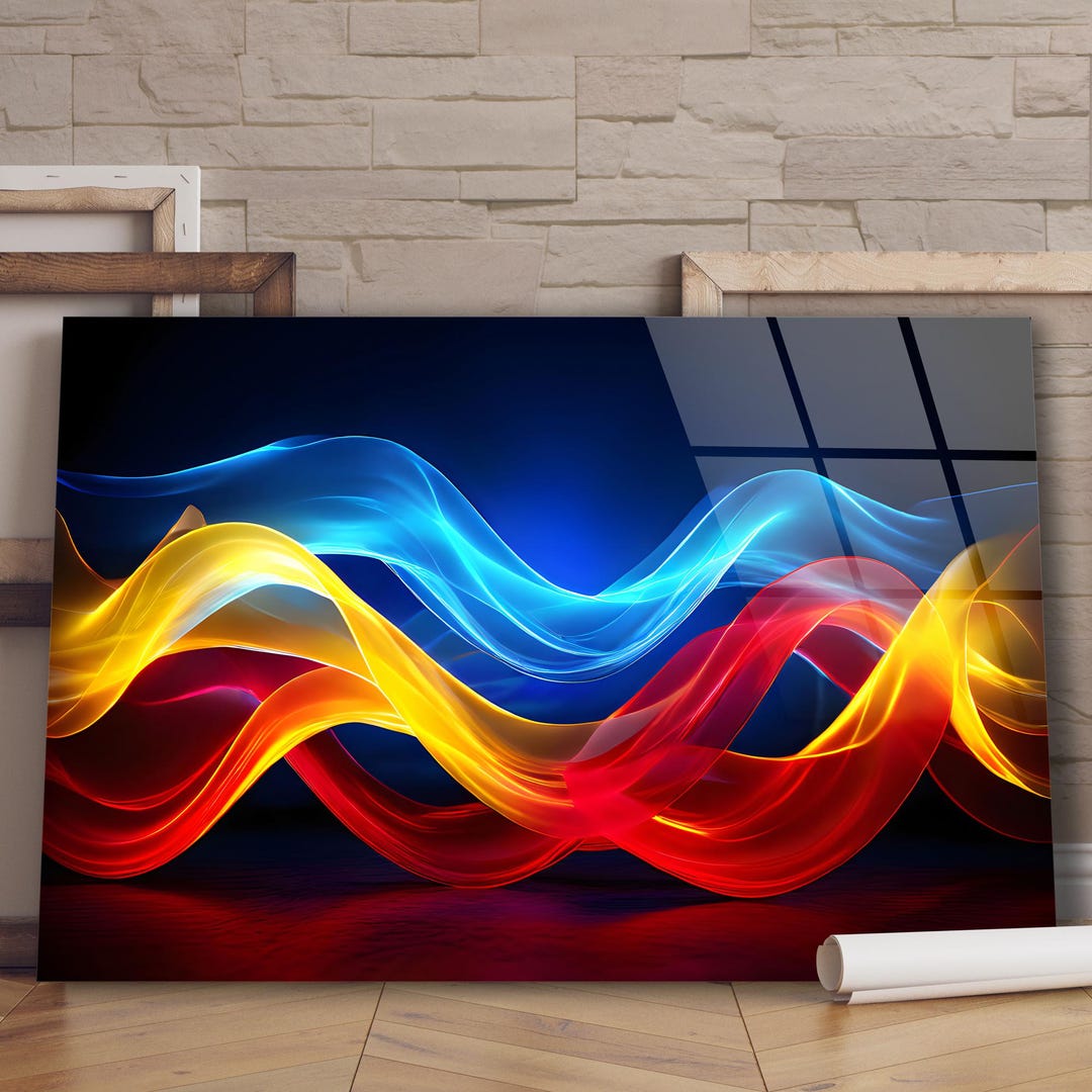 Abstract Glass Wall Art, Glass Wall Art, Glass Print, Wall Decoration ...