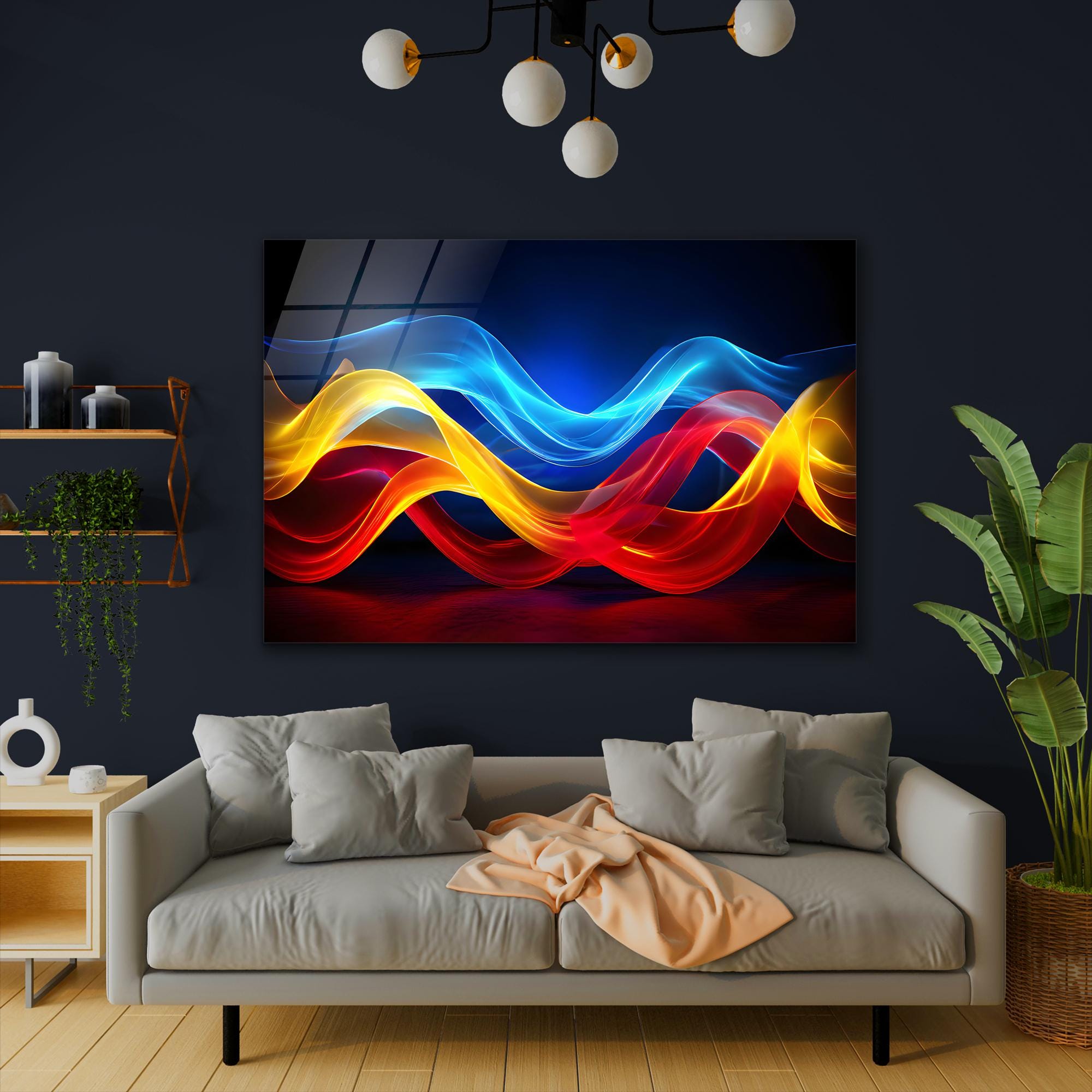 Abstract Glass Wall Art, Glass Wall Art, Glass Print, Wall Decoration ...