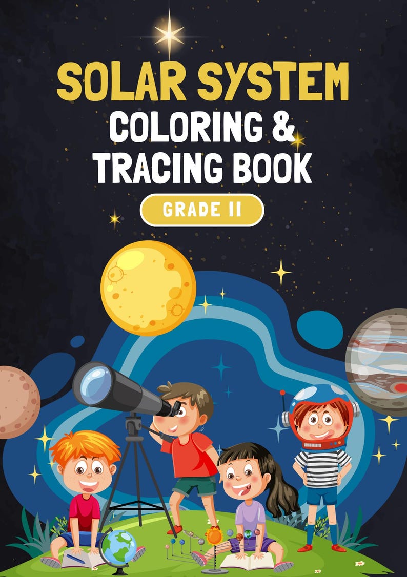 Solar System Colouring & Tracing Book for Kids Planets, Space and ...