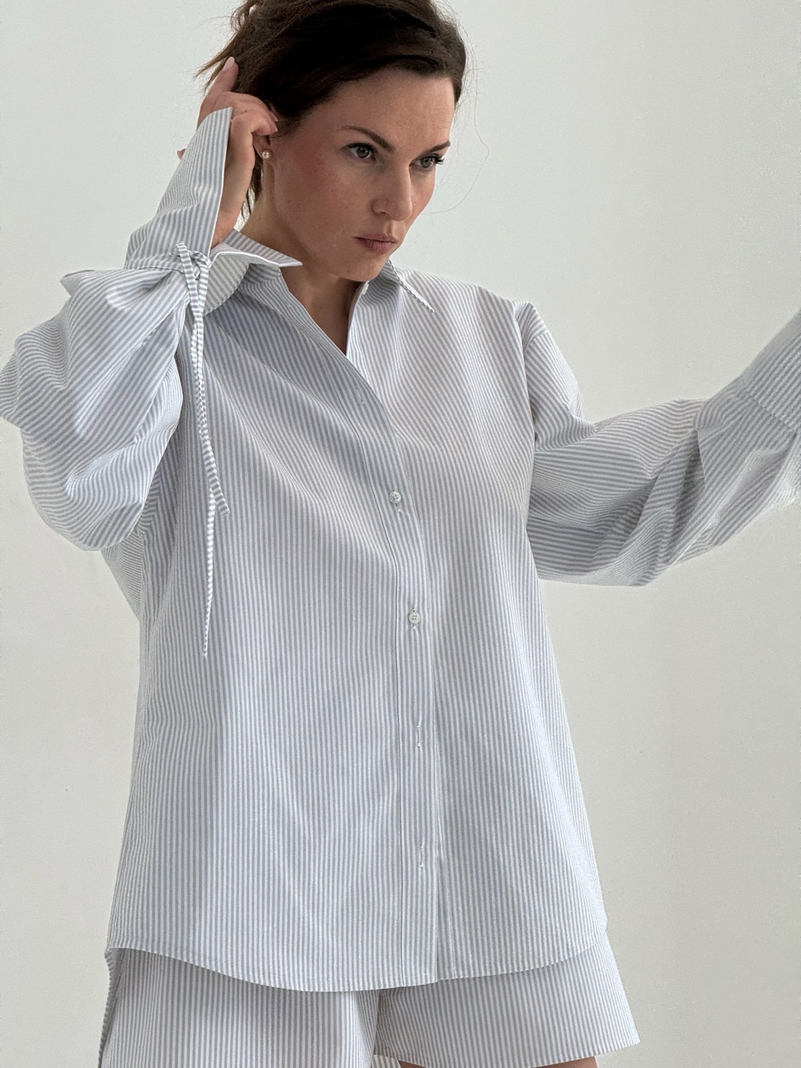 Open Back Cotton Shirt: Oversized Poplin Tunic, Lounge Wear - Etsy