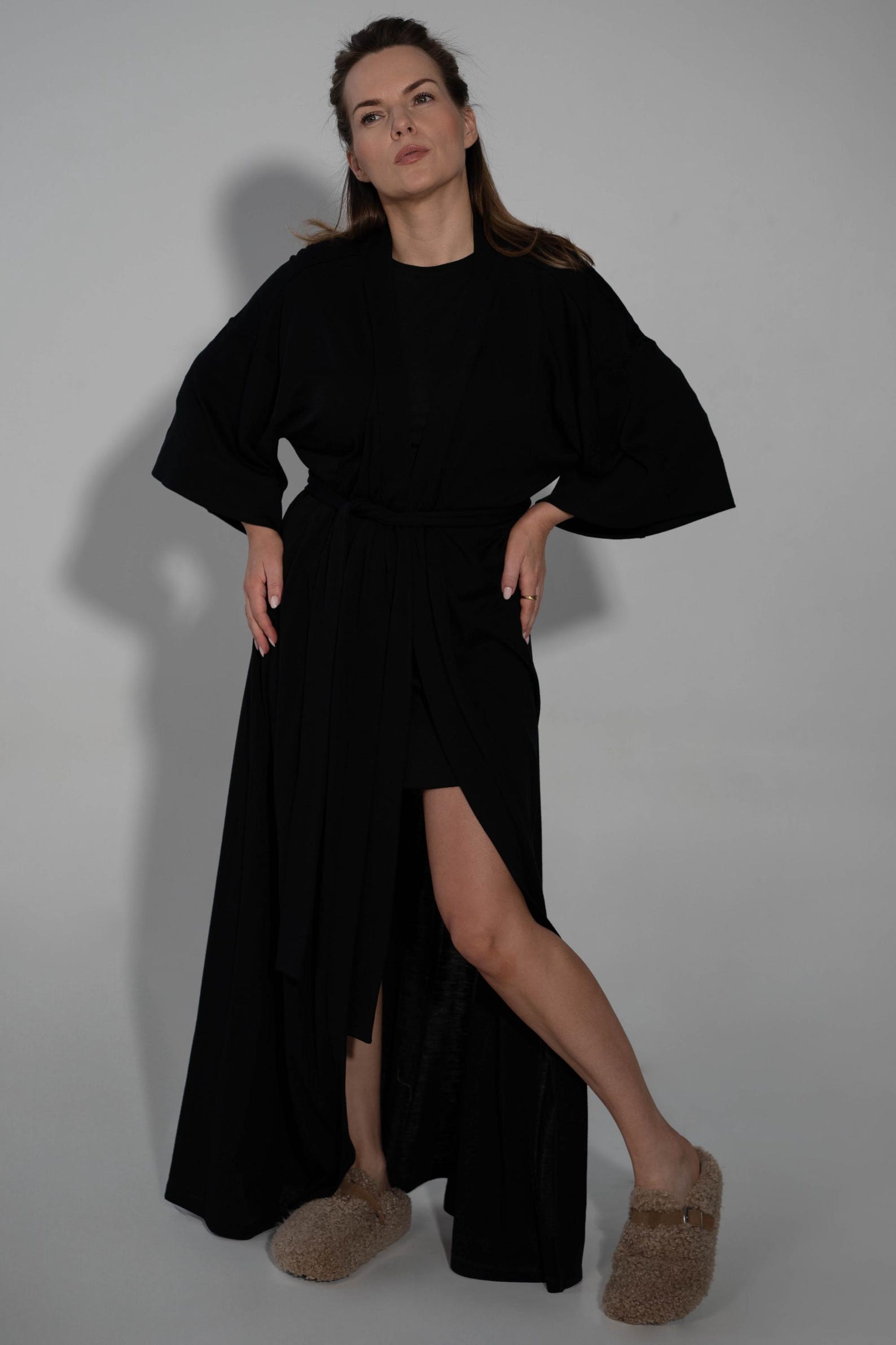Softest Merino Wool Nightgown With Belt, 100% Merino Wool Lightweight ...