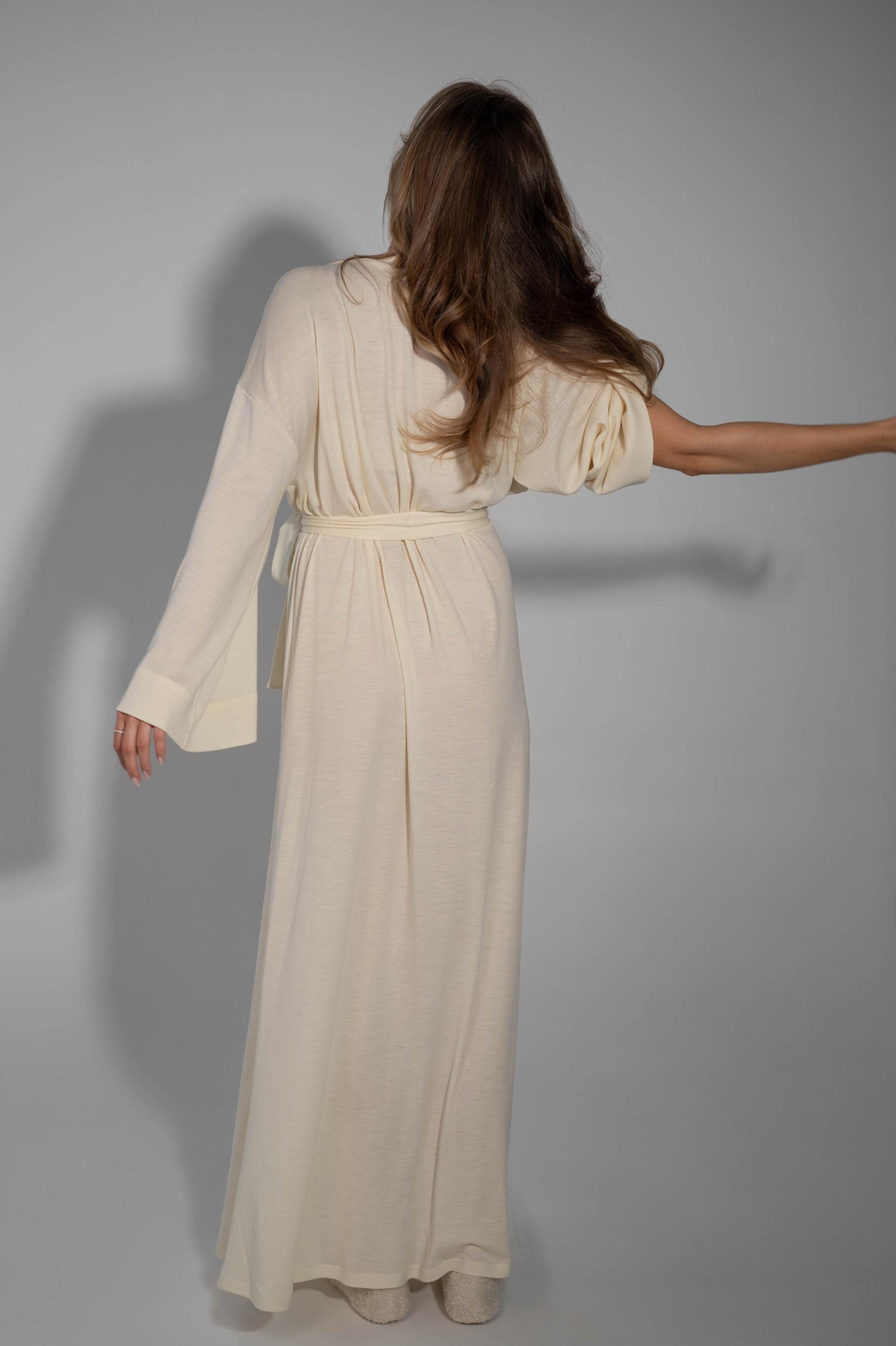 Softest Merino Wool Nightgown With Belt, 100% Merino Wool Lightweight ...