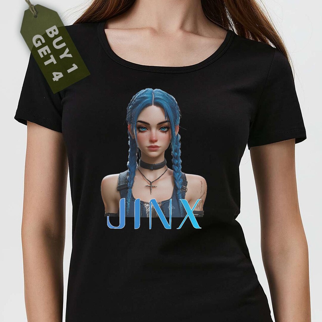 Jinx Arcane T-shirt PNG Sublimation, Gaming Shirt PNG, Video Game Shirt ...