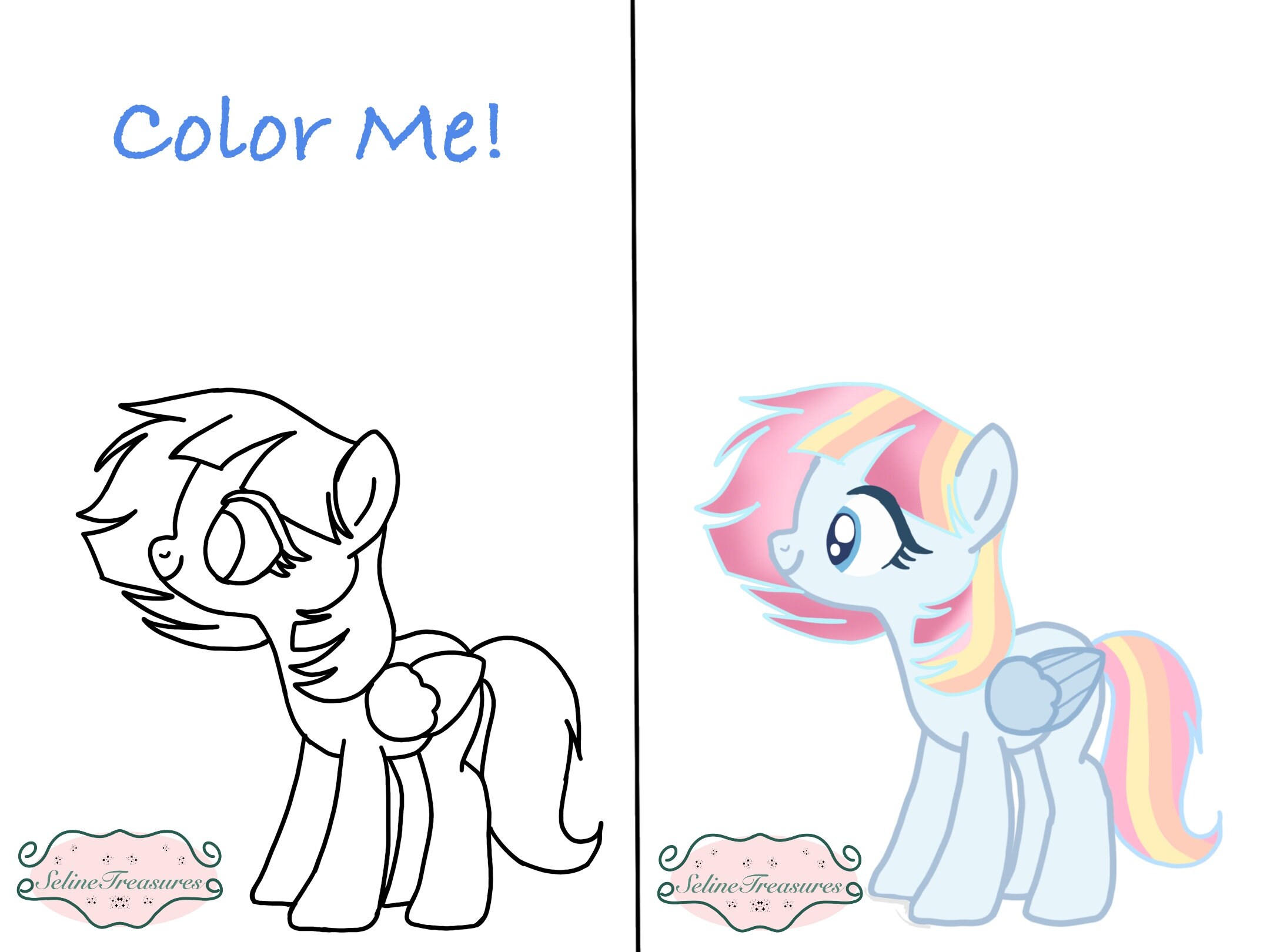 INSTANT DOWNLOAD Digital Color Page 1 My Little Pony Drawing Cartoon ...