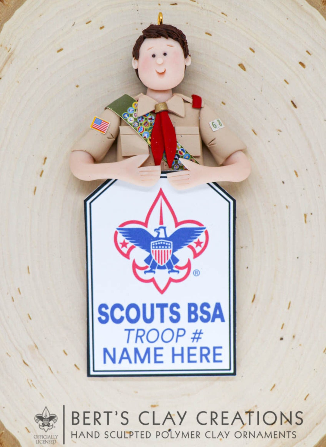Scouting America Personalized Scout Bust Ornament - Boy or Girl - Hair ...