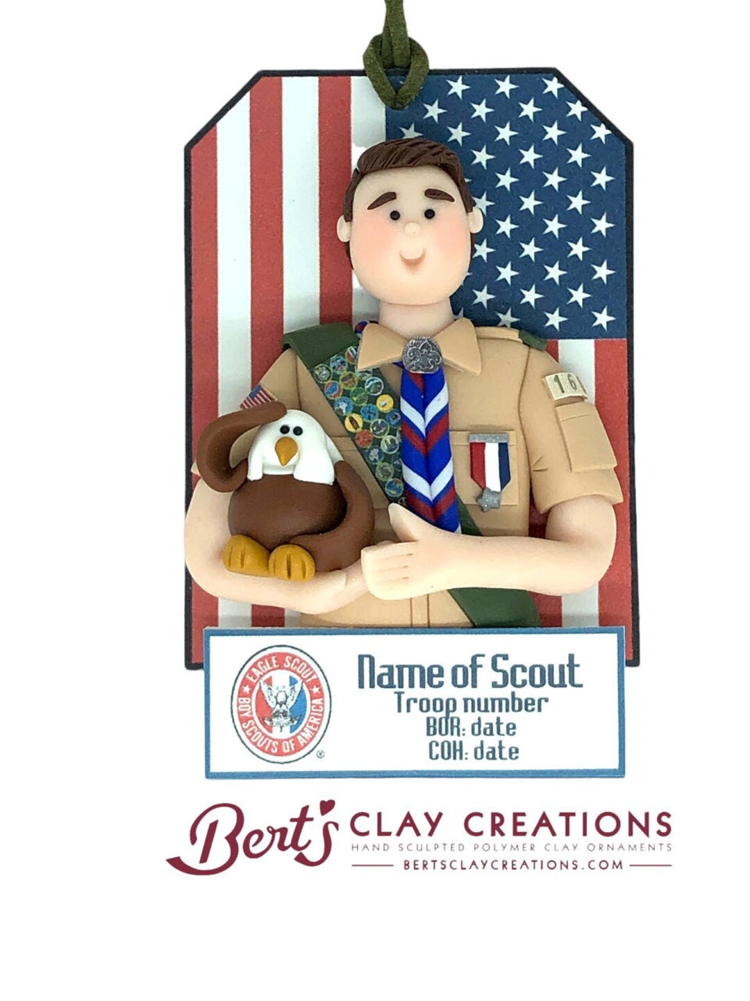 Personalized Eagle Scout Bust Ornament – Male or Female – Eagle Scout ...