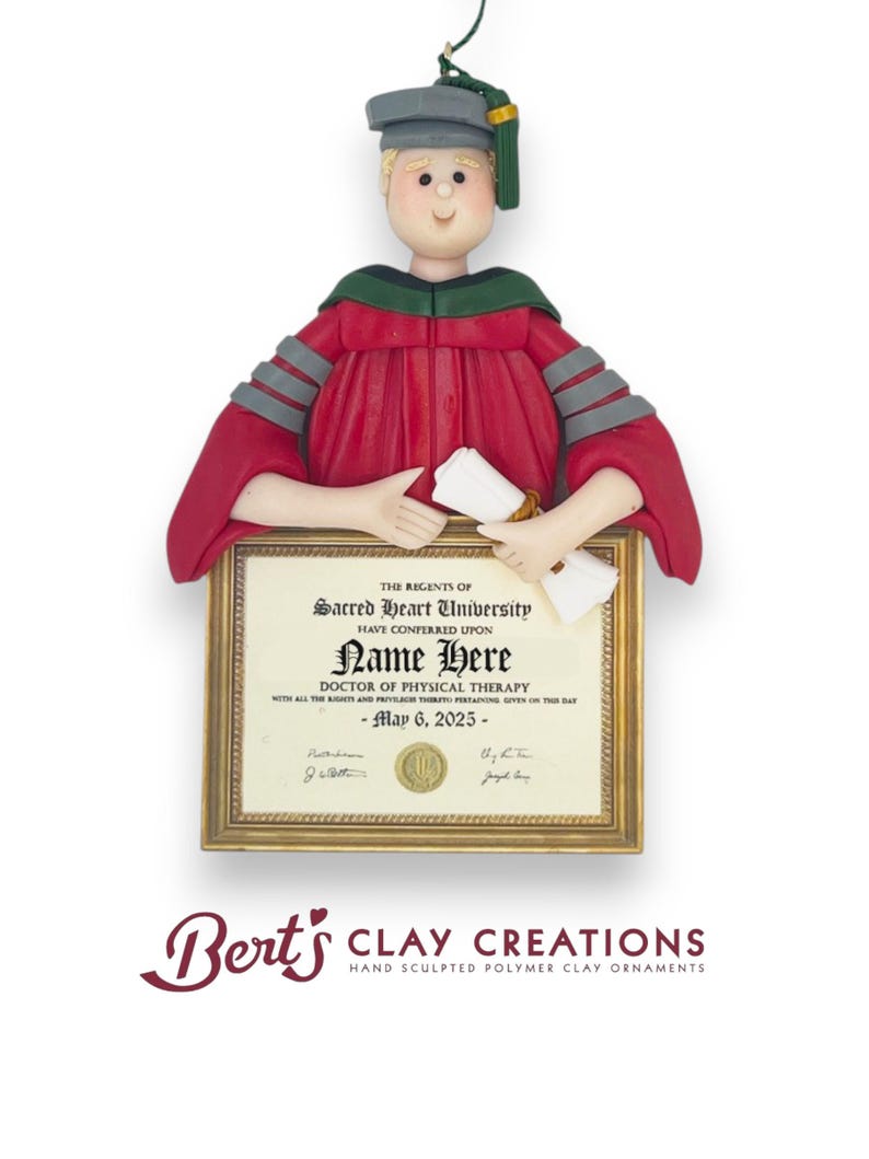 Doctorate Graduation Ornament Polymer Clay Graduate Figurine Academic ...