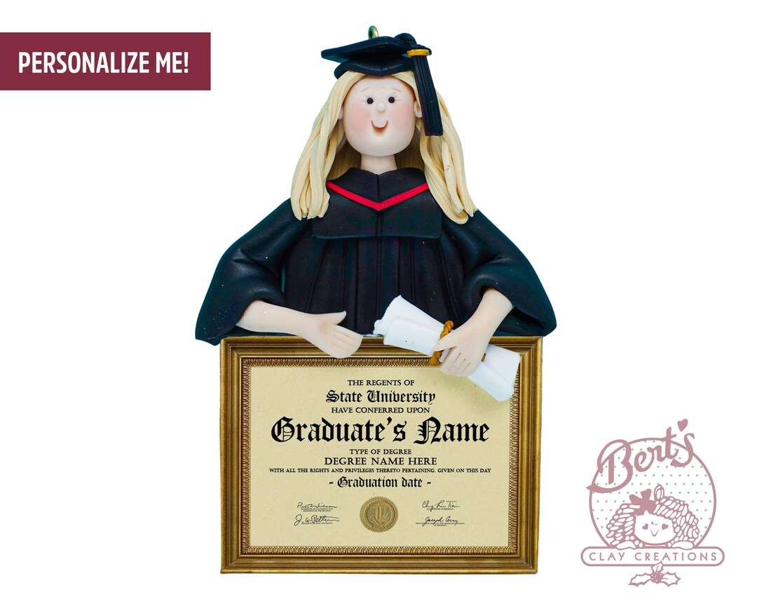 Personalized Graduate Ornament With Collar - Graduation Gifts - College ...