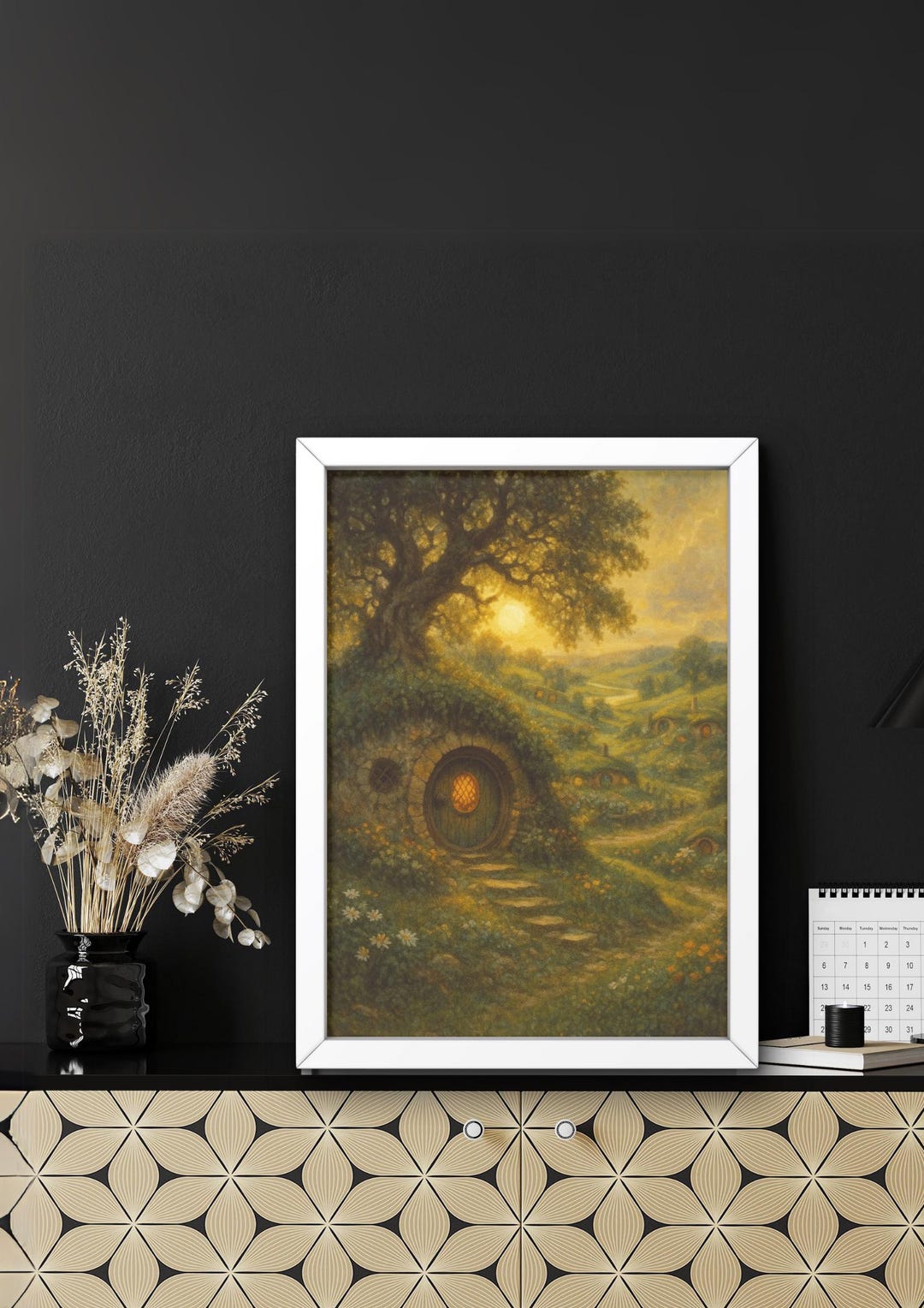 The Shire Hobbit House Art Print, Fantasy Cottagecore Wall Art, Middle ...