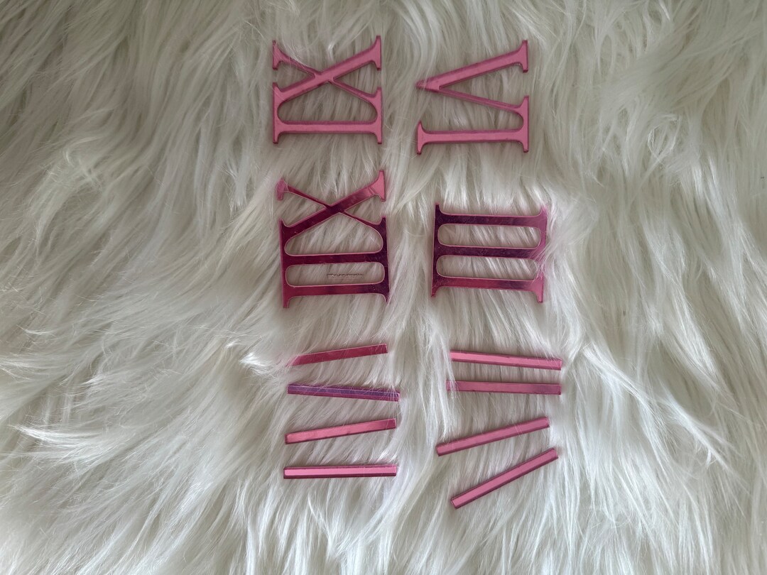 Pink Mirrored Acrylic Roman Numerals 3 Mm Stickers - Etsy